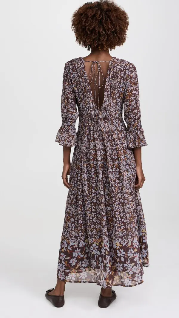 O.P.T Millie Floral Print Midi Dress