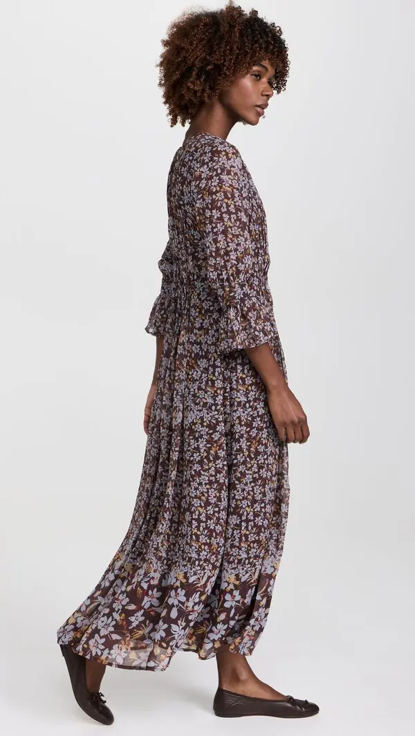 O.P.T Millie Floral Print Midi Dress