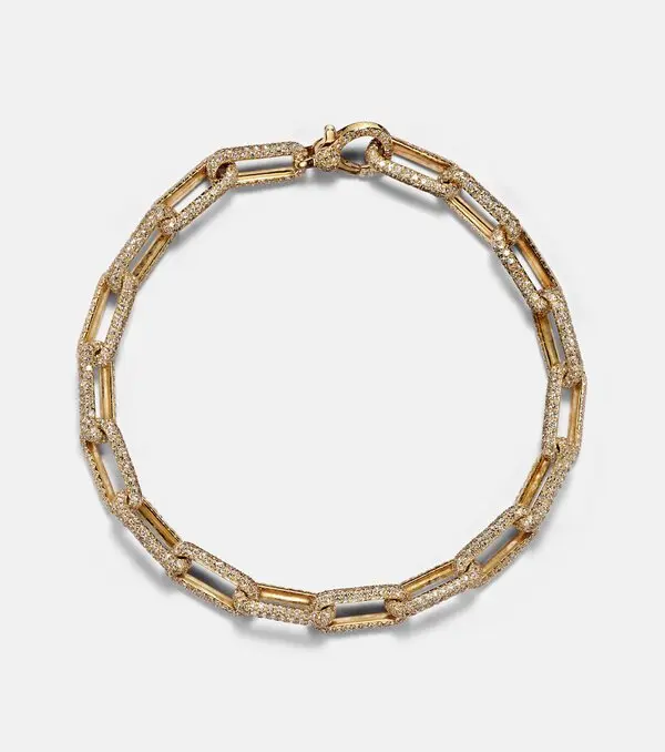 Shay Jewelry 18kt Yellow Diamond Pavé Chain Bracelet - Gold