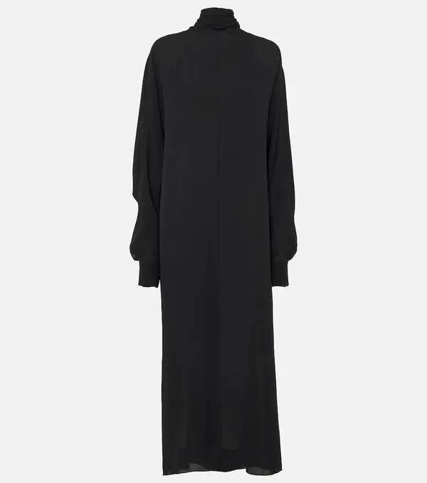 Khaite Lexi Silk Georgette Maxi Dress - Black
