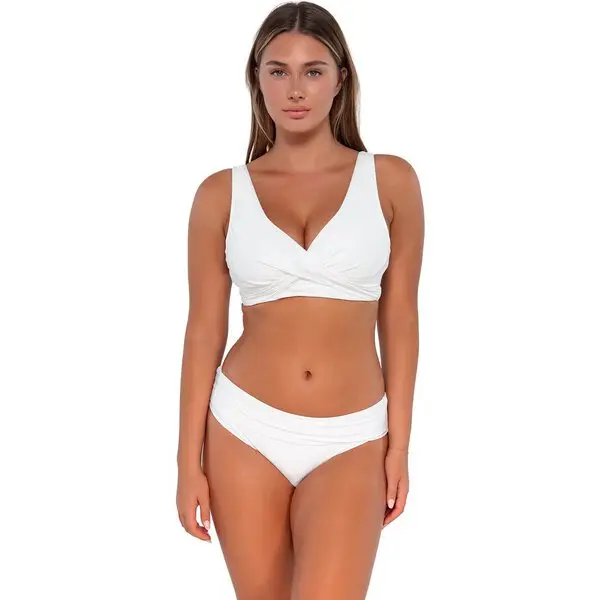 SUNSETS Elsie Dd Cup Bikini Top - White Lily