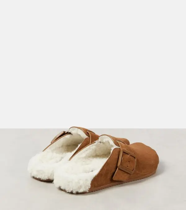 Balenciaga Sunday Shearling-lined Suede Mules