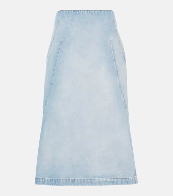 Dries Van Noten Denim Midi Skirt - Blue
