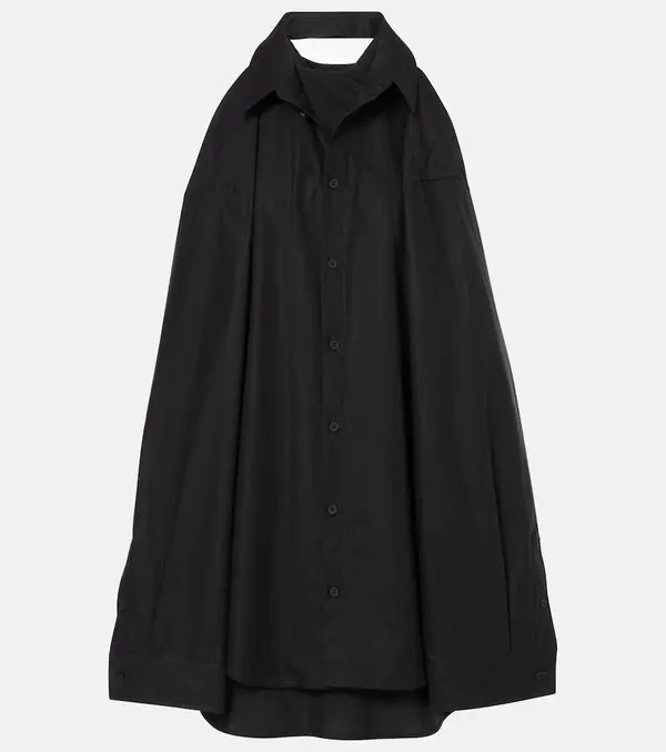 Balenciaga Suspended Cotton Shirt Dress - Black