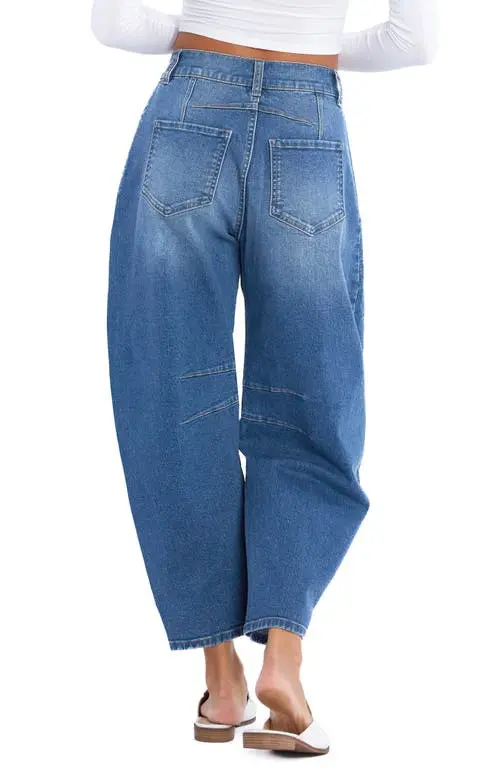 WASH LAB DENIM Crop High-waist Barrel Leg Jeans