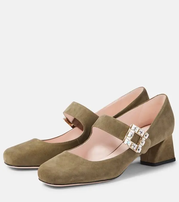 ROGER VIVIER Trés Vivier 45 Suede Pumps