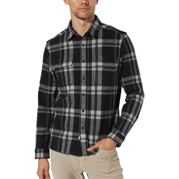 7 Diamonds Generation Plaid Stretch Flannel Button-up Overshirt