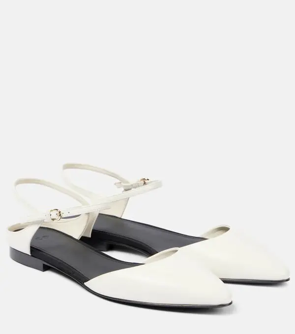 Co Leather Slingback Flats - White