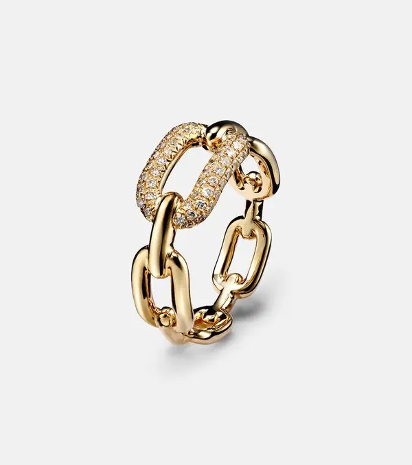 Shay Jewelry 18kt Yellow Cable Diamond Ring