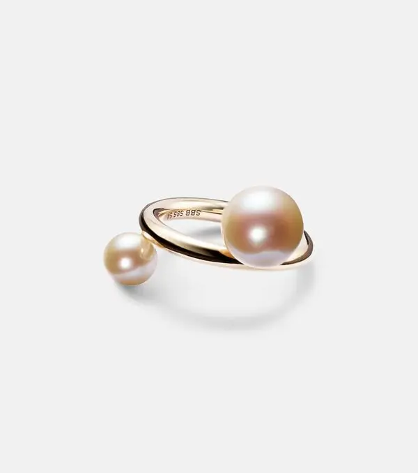 Sophie Bille Brahe La Grace 14kt Ring With Pearls - Gold