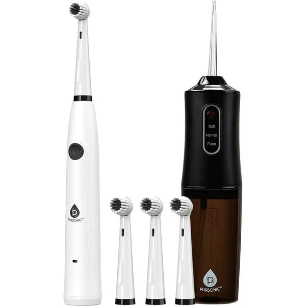 PURSONIC Mario Lopez Usb Rechargeable Electric Toothbrush & Usb Water Flosser - White