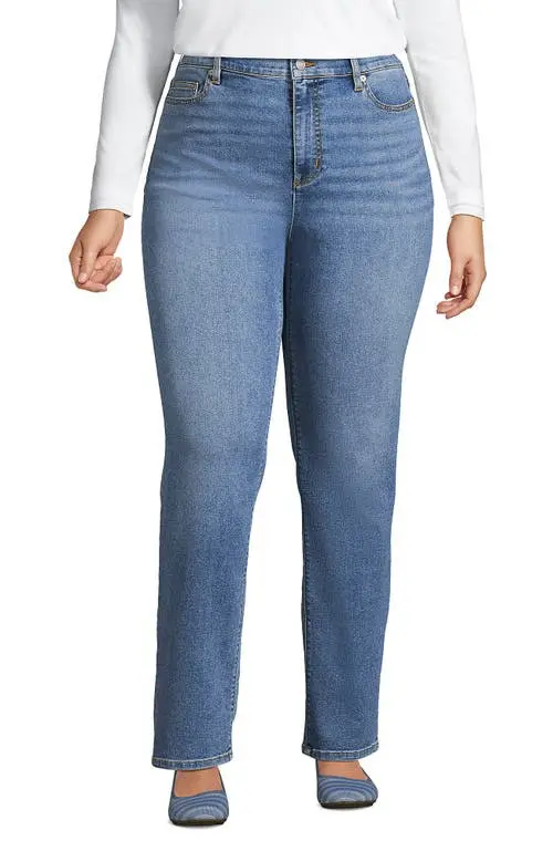 LANDS' END Recover High Rise Straight Leg Jeans - Beau Blue