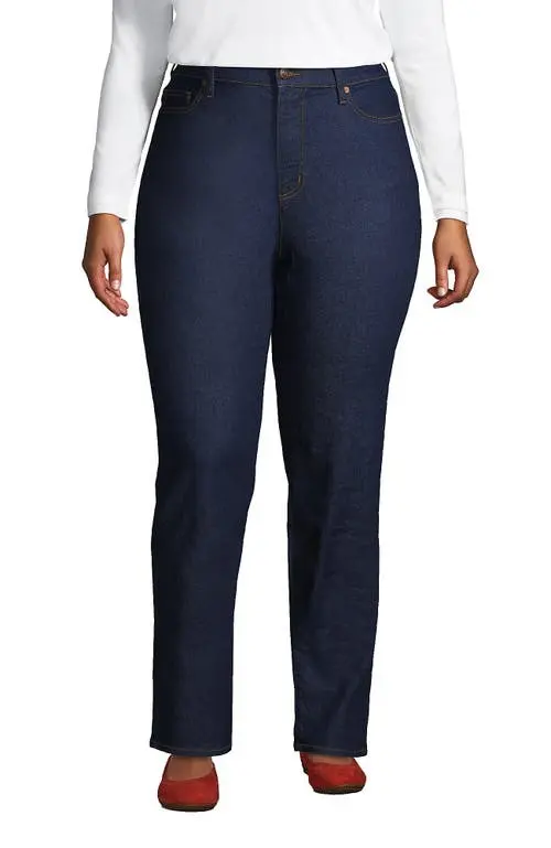 LANDS' END Recover High-rise Straight-leg Jeans - River Rinse