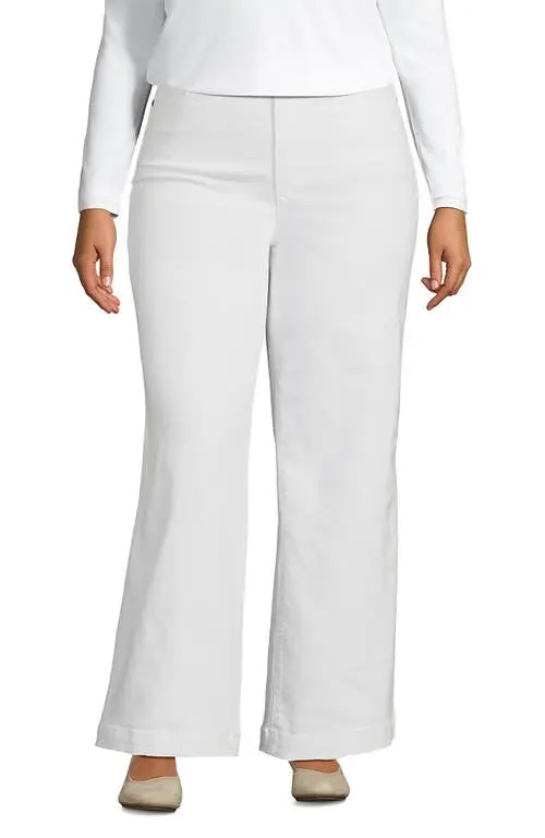 LANDS' END Recycled High Rise Wide Leg Denim Jeans - White