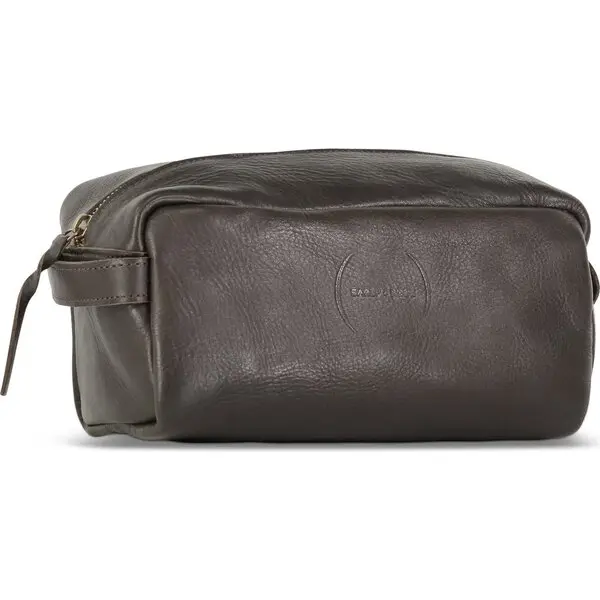 SAREP + ROSE Leather Toiletry Wash Bag - Mahogany Brown