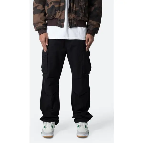 Mnml Ultra Baggy Cotton Cargo Pants - Black