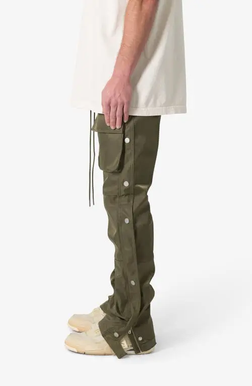 Mnml Side Snap Nylon Cargo Pants - Olive