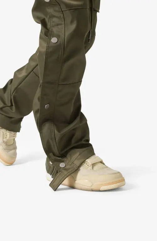Mnml Side Snap Nylon Cargo Pants - Olive