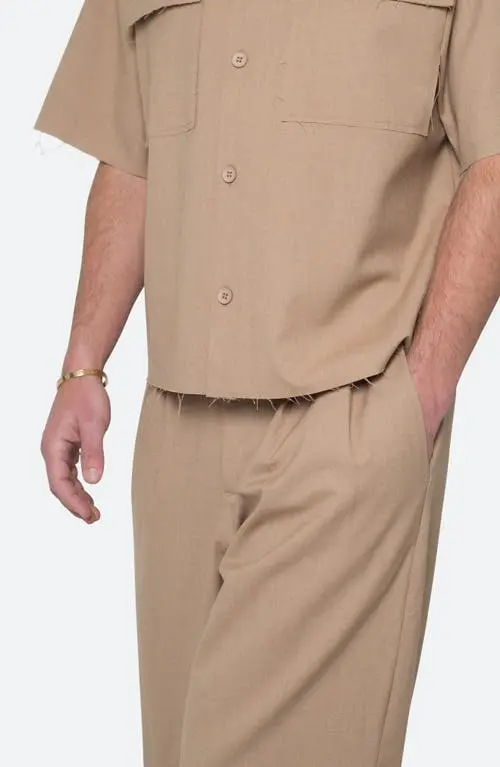 Mnml Oversize Crop Short Sleeve Button-up Shirt