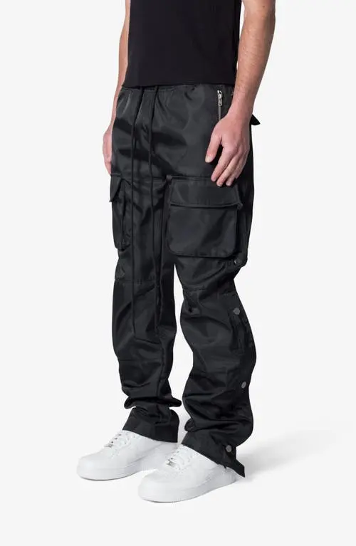 Mnml Side Snap Nylon Cargo Pants Black Editorialist