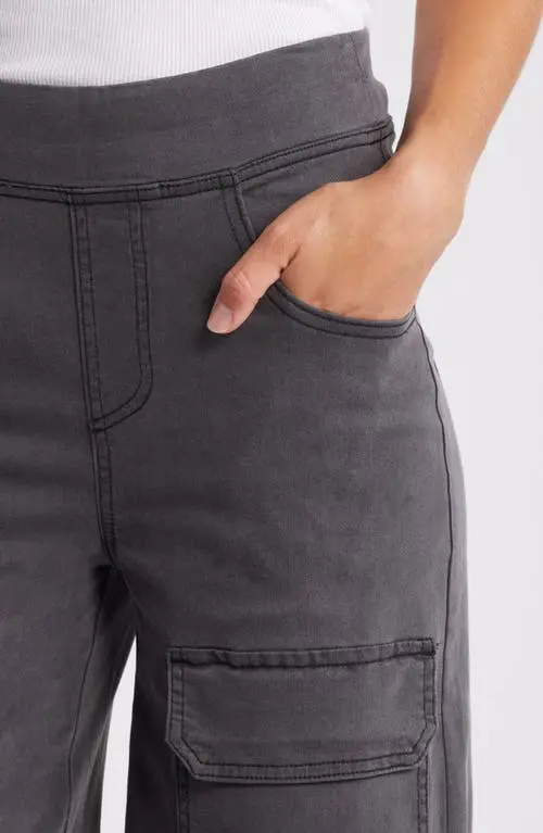 Hue Wide Leg Denim Cargo Pants