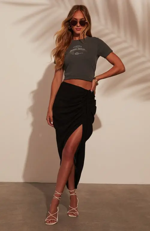 VICI Nicoletta Ruched Midi Skirt