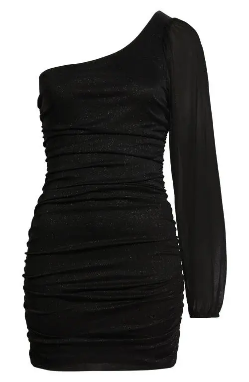 JUMP APPAREL One-shoulder Metallic Mini Dress