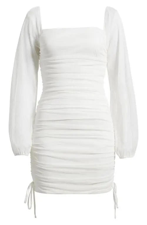 JUMP APPAREL Long Sleeve Ruched Minidress - White