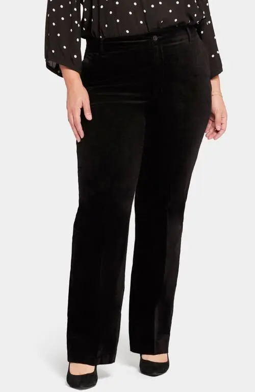 NYDJ Straight Leg Velveteen Trousers - Black