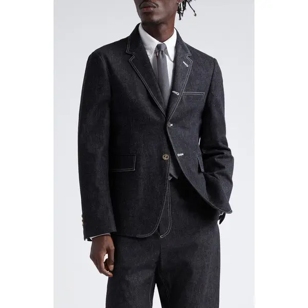 Thom Browne Unconstructed Classic Denim Sport Coat