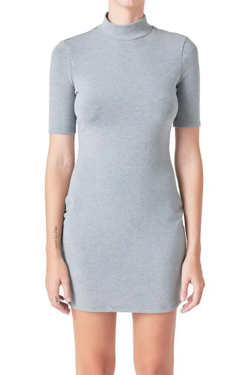 GREY LAB Soft Mock Neck Body-con Minidress