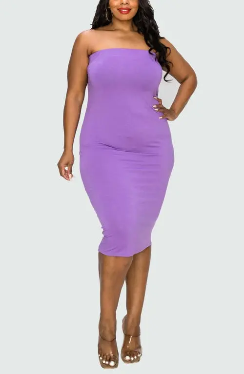 L I V D Willow Strapless Jersey Dress - Lilac