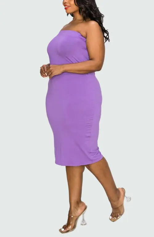 L I V D Willow Strapless Jersey Dress - Lilac