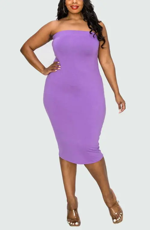 L I V D Willow Strapless Jersey Dress - Lilac