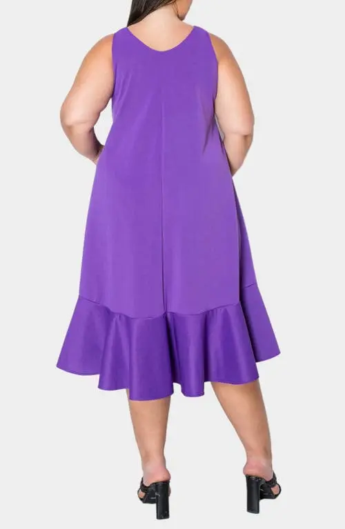 L I V D Simone Pocket Stretch Sleeveless A-line Dress - Purple