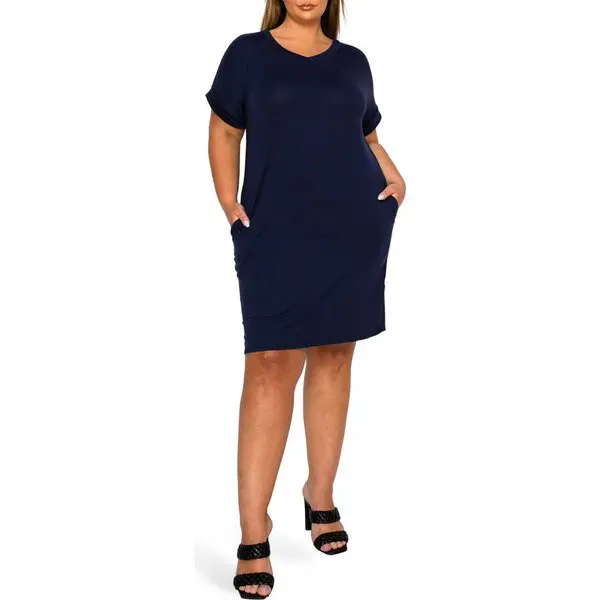 L I V D Mia Everyday T-shirt Dress - Navy