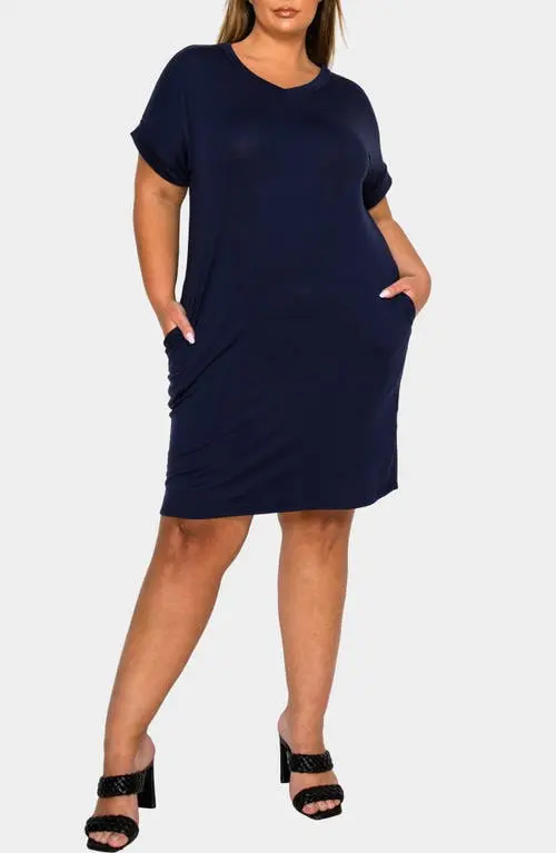 L I V D Mia Everyday T-shirt Dress - Navy