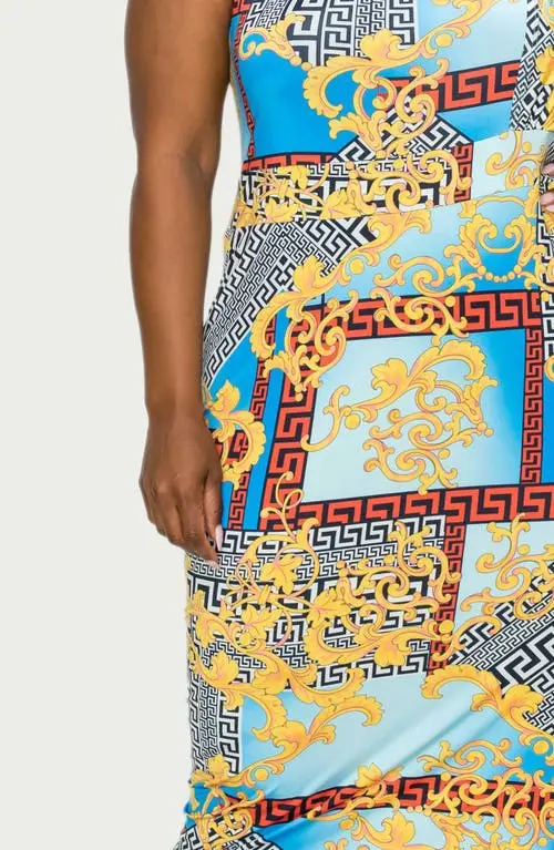 L I V D Sofia Mixed Print One-shoulder Body-con Dress