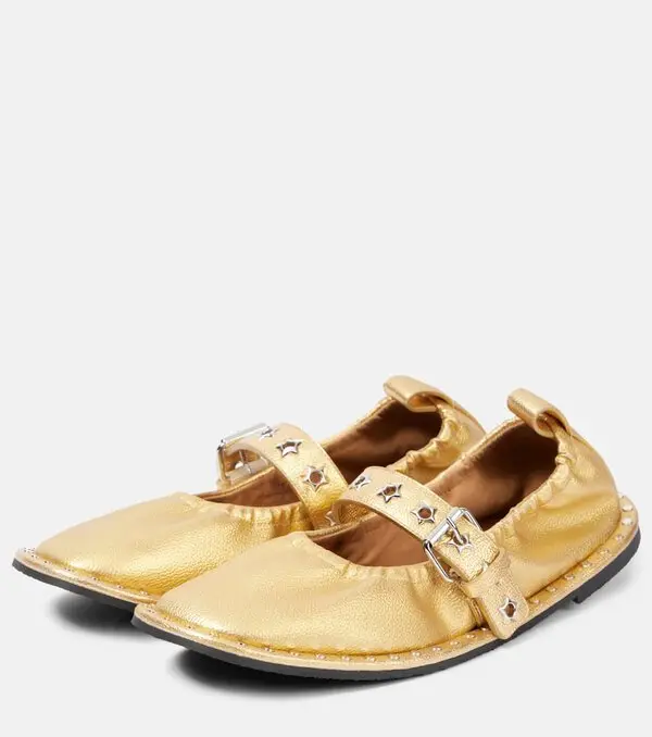 Stella McCartney Metallic Mary Jane Flats