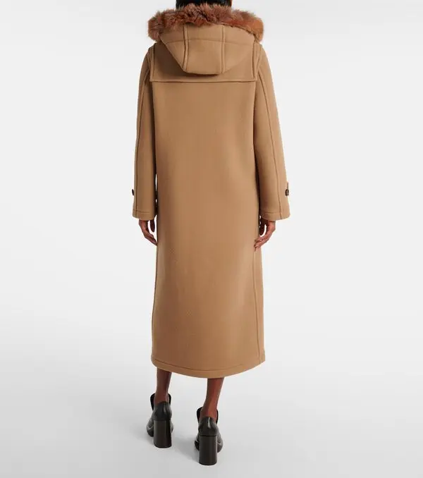 Burberry Faux Fur-trimmed Wool Coat