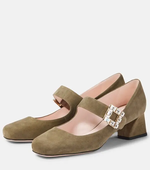 ROGER VIVIER Tres Vivier 45 Suede Pumps