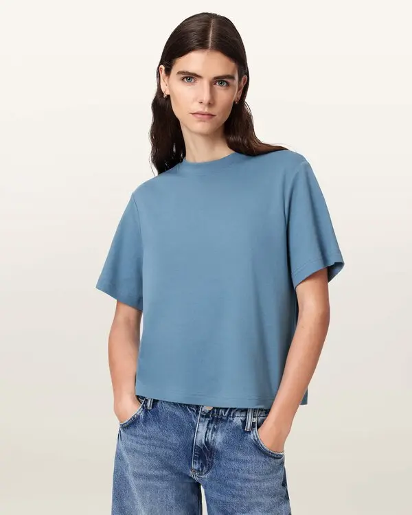 ALLSAINTS Lisa Boxy Crew Neck T-shirt - Blue