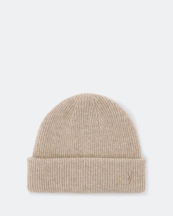 ALLSAINTS Bailey Wool Ramskull Beanie - Brown