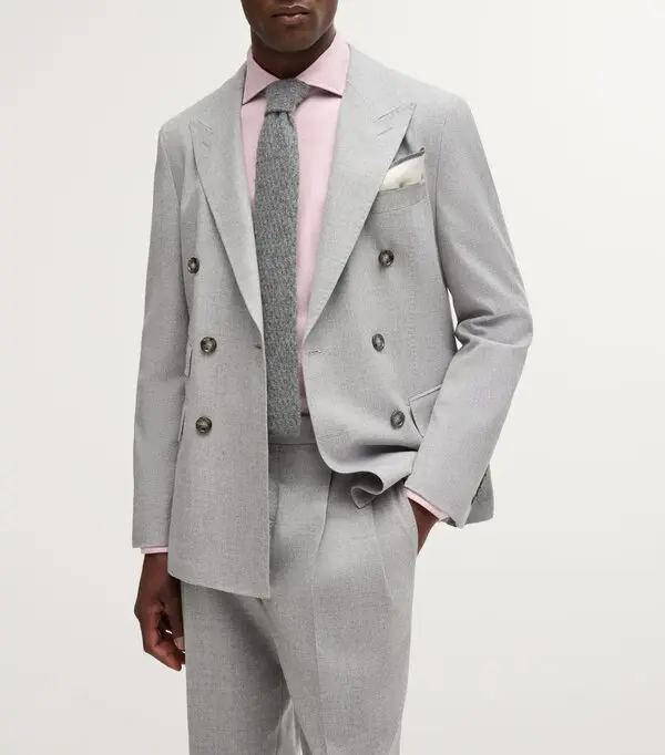 BOSS Cashmere Knitted Tie - Grey
