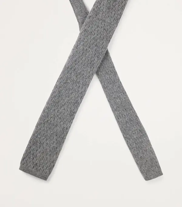 BOSS Cashmere Knitted Tie - Grey