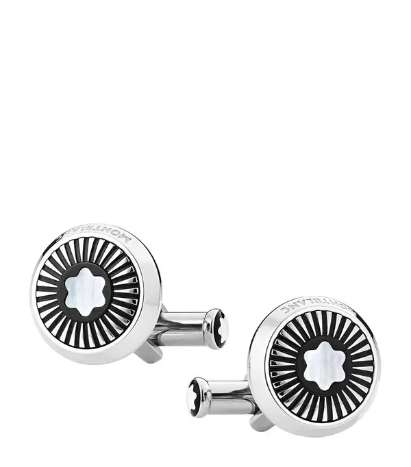 Montblanc Stainless Steel And Mother-of-pearl Star Cufflinks - Silver