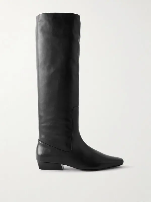 Staud Wally Leather Knee Boots - Black