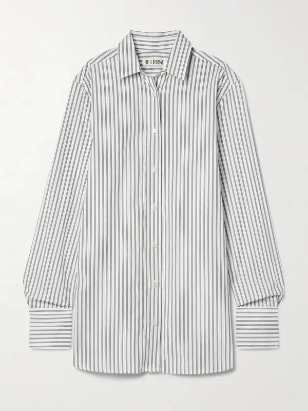 Eterne Striped Cotton-poplin Shirt