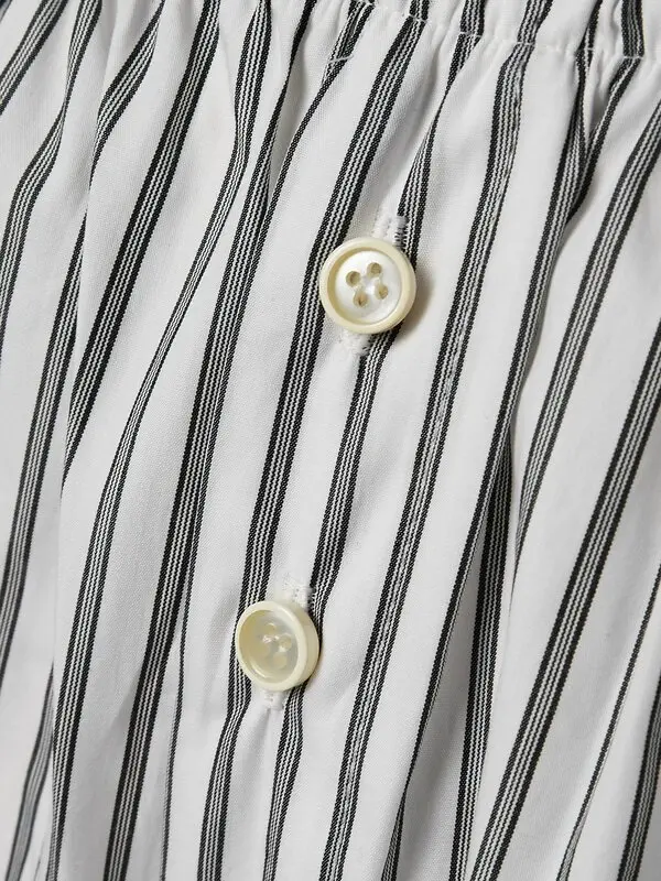 Eterne Striped Cotton-poplin Wide-leg Pants
