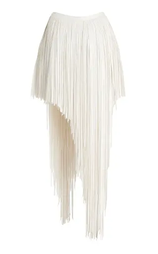 Proenza Schouler Phia Fringed Leather Silk Skirt